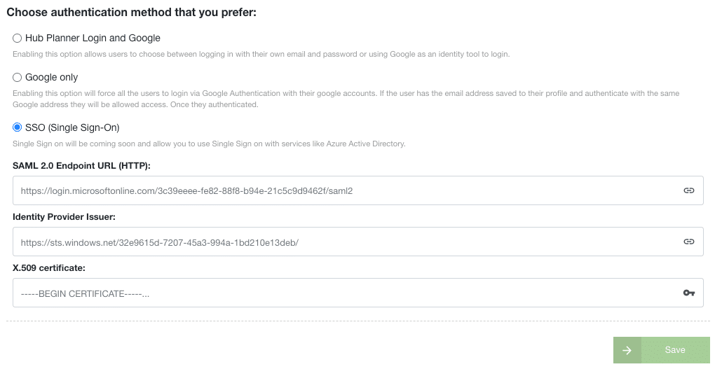 Single Sign On FAQ's - Hub Planner Knowledge Base